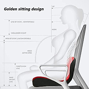 STIDE Memory Foam Seat Cushion & Lumbar Support Pillow for Office Chair Car Wheelchair Orthopedic Chair Pad and Back Cushion for Lower Back,Green