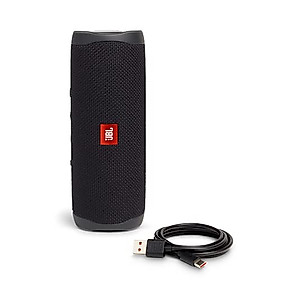 JBL FLIP 5 Portable Speaker IPX7 Waterproof Bundle with gSport Limited Edition Carbon Fiber Case (Black)