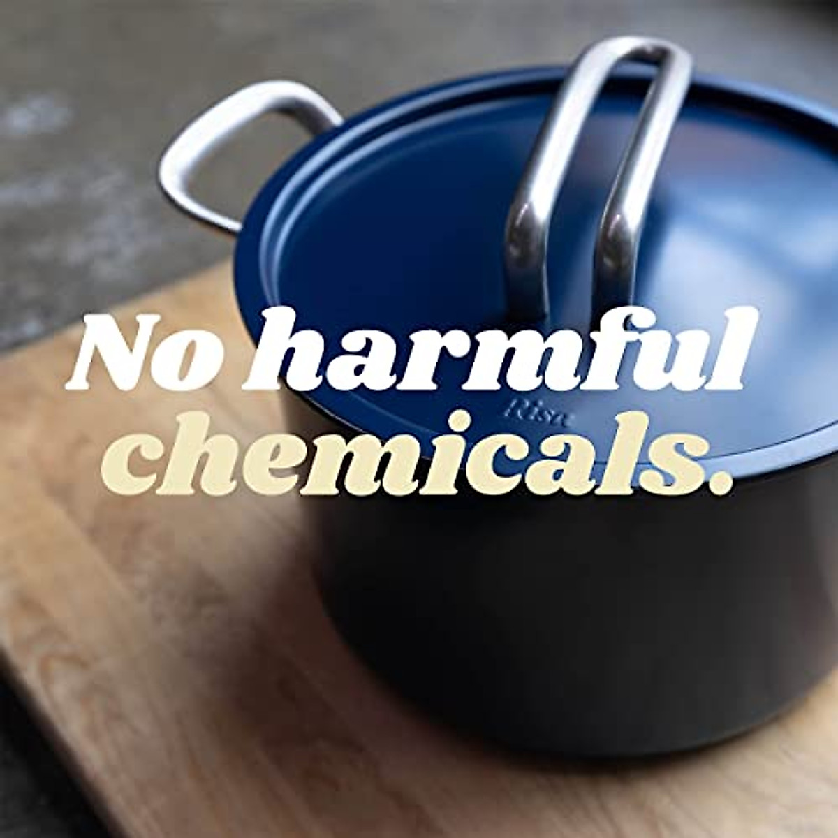 Risa Induction Cookware Pot and Pan Set by Eva Longoria - Nonstick, Ceramic Coating, Stainless Steel Handle Cookware Set - 10 inch Pot, 11 Inch Pan w/Lid - Natural Ivory - Kitchen Sets for Cooking