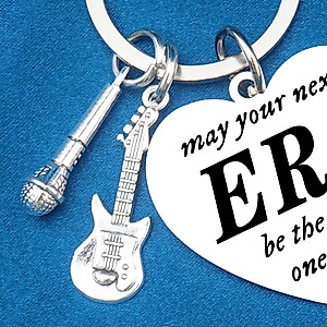 ichrati Popular Singer Spirit Merch Gifts Inspired Keychain Quote Ornament Guitar Music Tay Fans Stuff for Sisters Friends Daughter Birthday Accessories Key Chains for Women