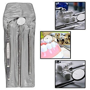 NYGEARZ Dental Examination Basic Instrument Kit Dental Mouth Mirror Tweezers Explorer | Stainless Steel College Teeth Cleaning Tools Plier Lucas Kit