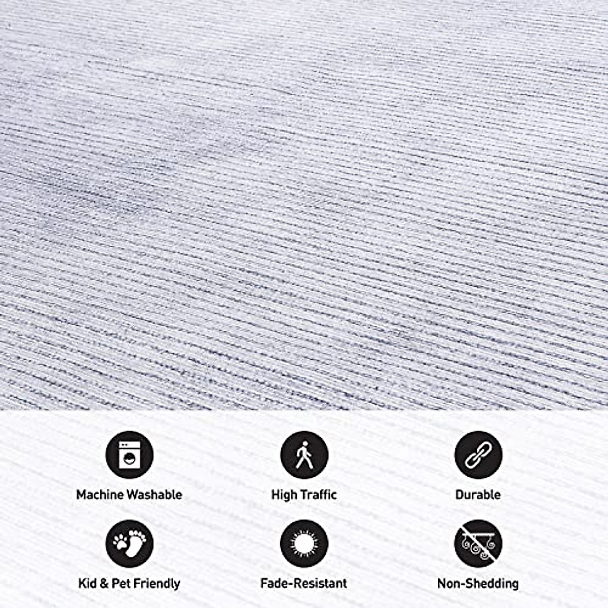 Rugshop Contemporary Distressed Stripe Stain Resistant Flat Weave Eco Friendly Premium Recycled Machine Washable Area Rug 3'3"x5' Gray