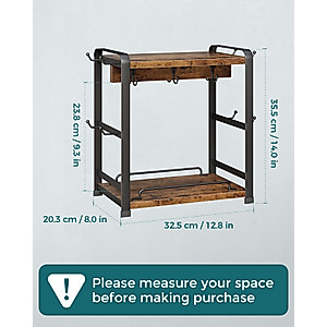 OROPY Coffee Bar Organizer with 14 Mug Hooks, Wood Coffee Mug Holder Stand for Countertop, 2 Tier Coffee Station Organizer for Coffee Cups, Mugs, Syrups, Accessories