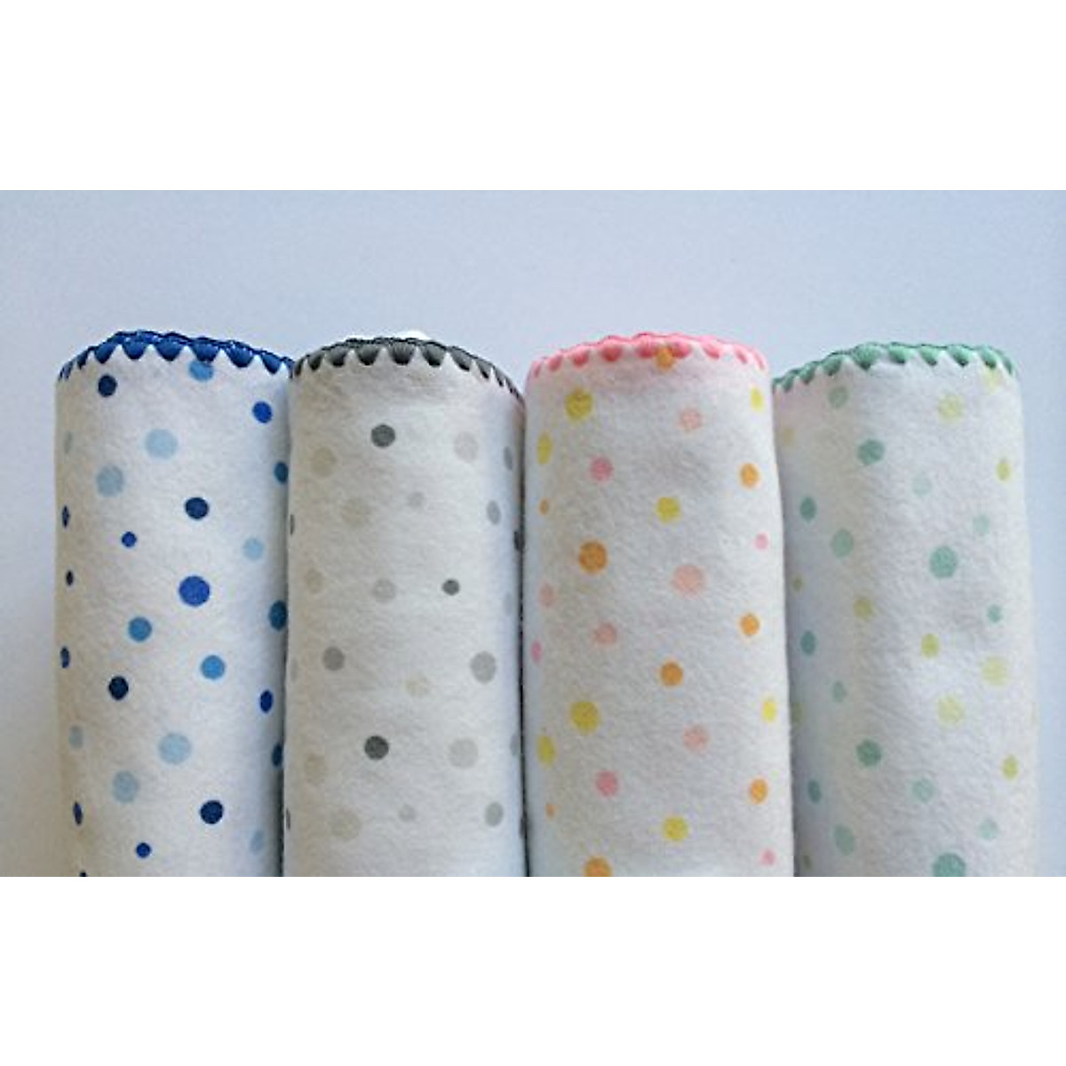 Amazing Baby Large Receiving Blanket, Ultimate Swaddle for Baby Boys, Girls, Softest US Cotton Flannel, Best Shower Gift, MADE in USA, Playful Dots, Sterling, Mom’s Choice Winner, 42x42"