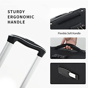 Merax Softside Luggage Set Softshell Lightweight 3 Piece Spinner Suitcase 22" 26" 30" (Black)