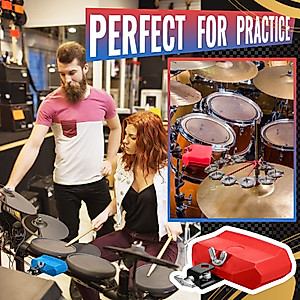 6 Pieces Drum Jam Block Musical Percussion Block with Maple Drum Sticks 5A Adjustable Mount Bracket Plastic Percussion Instruments Block for Latin Drum