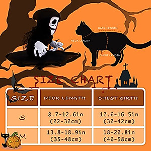 Ghost Dog Costume Halloween Pet Cat Ghost Saddle Costume, Adjustable Halloween Grim Reaper Rider Style Dog Carrying Costume, Ghost Rider Pet Costume for Small Medium Dogs Cats (Medium)