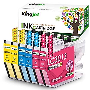 Kingjet Compatible Ink Cartridge Replacement for Brother LC3013 / LC3011 Use with MFC-J487DW MFC-J491DW MFC-J497DW MFC-J690DW MFC-J895DW Inkjet Printers, 6 Pack(2Cyan 2Magenta 2Yellow)