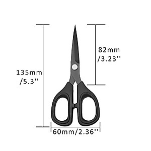 Black Scissors 5.5" Office Scissors All Purpose Straight Scissors Stainless Steel Tailor Scissors Comfort Grip Craft Shears Sharp Scissors for Office School Home