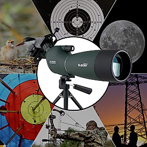 SVBONY SV28 25-75X70 Angled Spotting Scopes for Target Shooting, with Tripod, Adjustable Tripod and Desktop Tripod, Birding, Wildlife Viewing