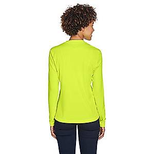Team 365 Ladies' Zone Performance Long-Sleeve T-Shirt S SAFETY YELLOW