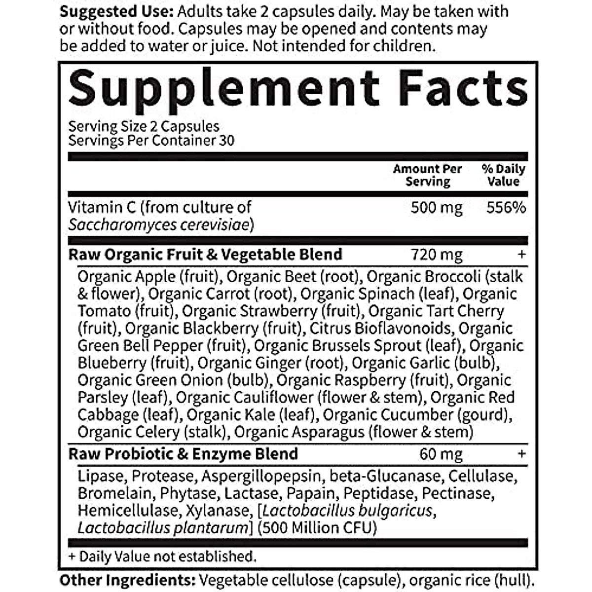 Garden of Life Vitamin Code Raw Vitamin C 60 Capsules