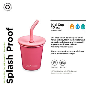 KLEAN KANTEEN Rouge Red Kid Cup with Straw Lid, 1 EA