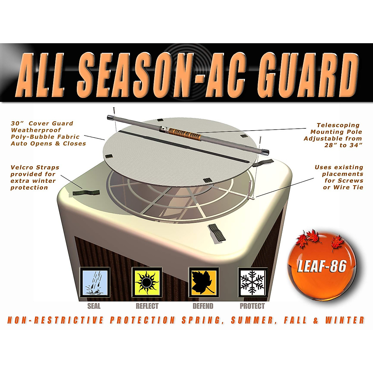 AC GUARD ALL SEASON LEAF-86 -AIR CONDITIONER COVER 30" for outside