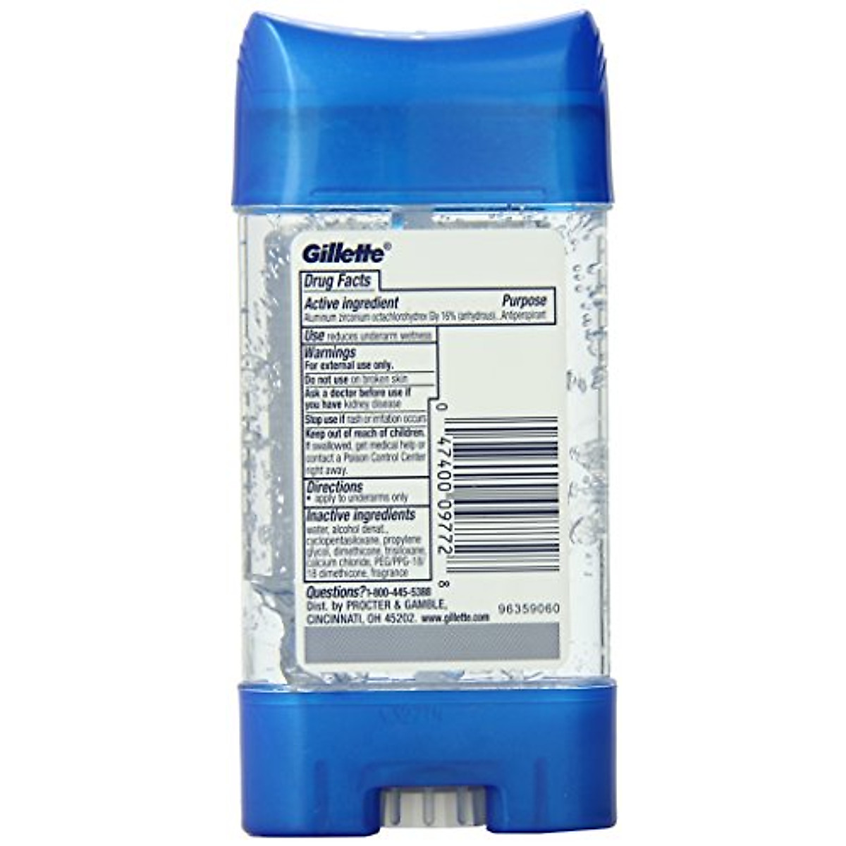 Gillette Anti-Perspirant Deodorant Clear Gel, Cool Wave 3.8 oz (Pack of 3)