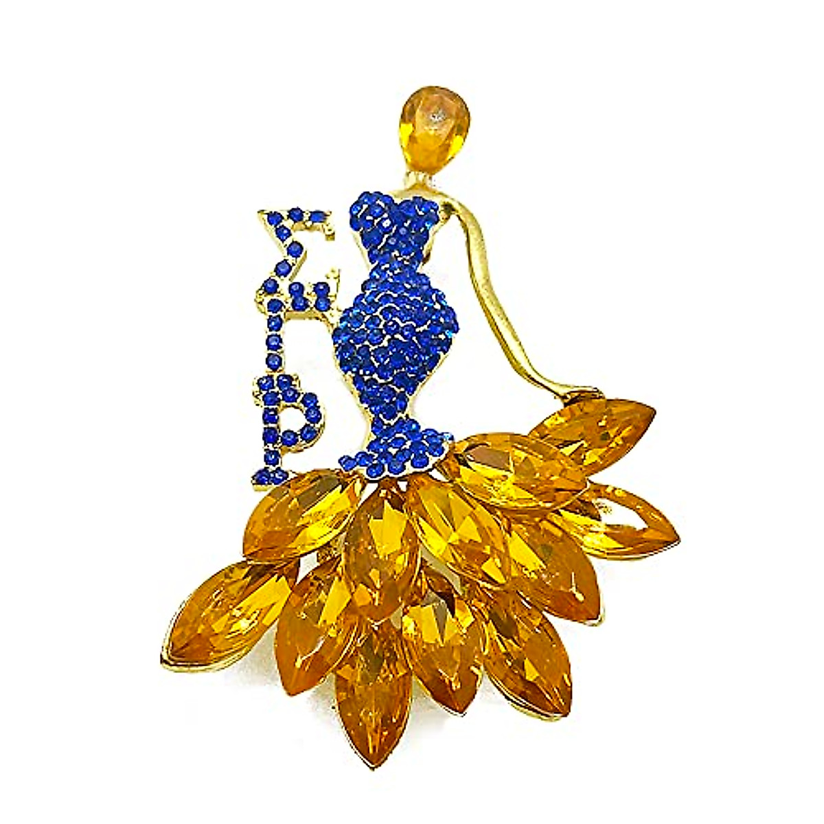 Greek letter sorority SIGMA GAMMA RHO society Shiny Rhinestone Girl Metal Brooch