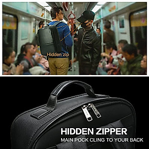 BOPAI Anti-Theft Business Backpack 15.6 Inch Laptop Water-Resistant with USB Port Charging Travel Backpack Anti-Glare Functional Rucksack Light-Weight Backpack for Men (15.6 inch, Black)