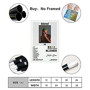 FUKITT Frank Poster Blonde Poster Album Cover Poster Canvas Poster Bedroom Decor Sports Landscape Office Room Decor Gift Unframe-style 12x18inch(30x45cm)