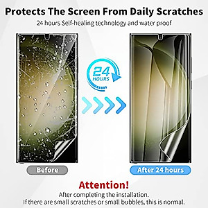 geekboy [2+2 Pack] Galaxy S23 Ultra Screen Protector with Camera Lens Protector, Soft EPU Screen Protector (Not Glass), Anti Scratch, High Definition Bubble-Free, Case Friendly