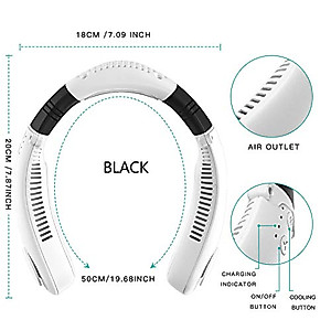 Kapkon Personal Air Conditioners Neck Fan,Hands Free Bladeless Fan,Semiconductor Cooling Portable Neck Fan,4000 mAn Battery Operated Wearable Personal Neck Fan,USB Rechargeable