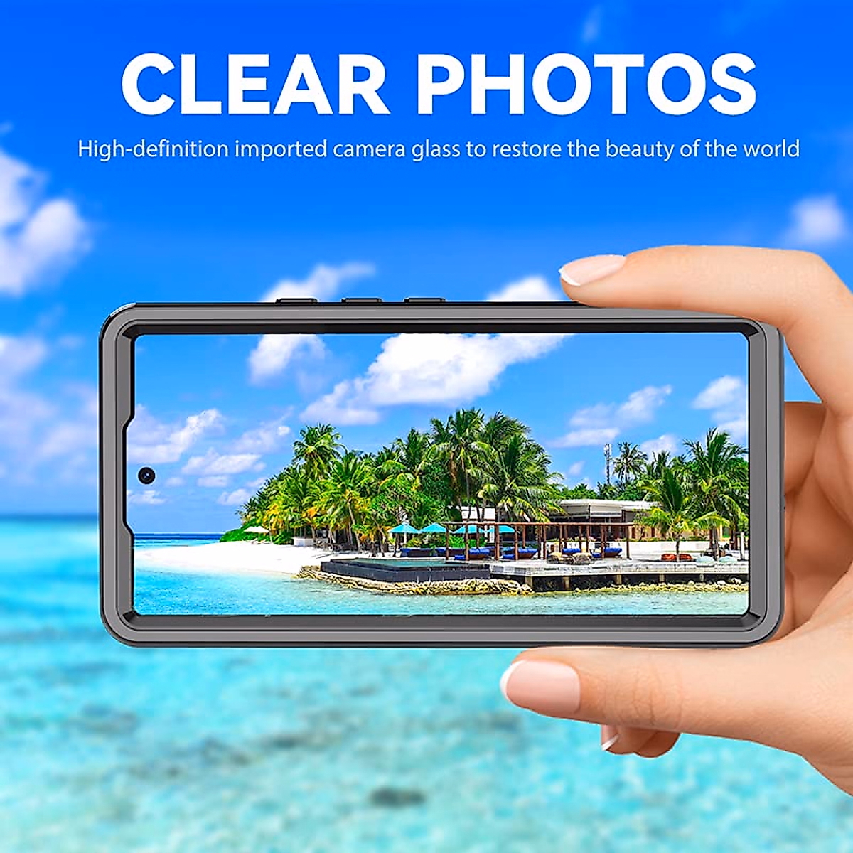 DINGXIN Google Pixel 6a Case Waterproof IP68 Certified Dustproof Shockproof Built-in Screen Protector Full Body Case for Pixel 6a 2022 Black