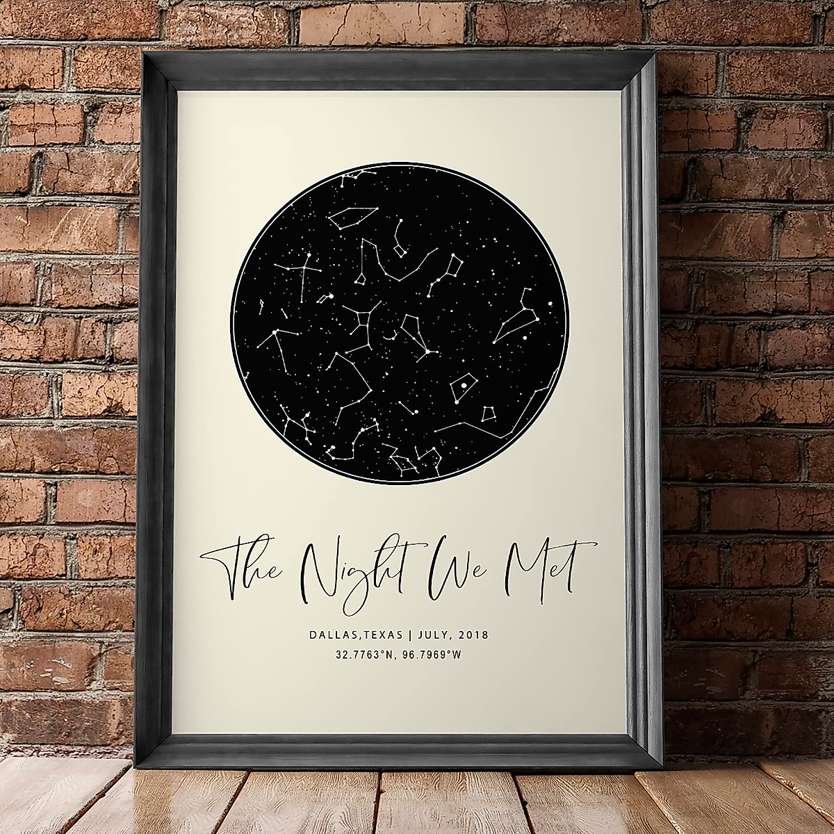 Personalized Star Map With Specific Dates & Place - Custom Constellation Map Print, Unframed- Special Occasion Star Chart Wall Art- Great Anniversary, Engagement, Wedding Romantic Gift (Cream)