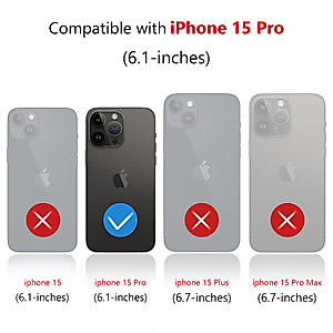 Varikke for iPhone 15 Pro Wallet Case, Detachable iPhone 15 Pro Case Magnetic Wallet for Women with Card Holder & Kickstand, Glitter PU Leather Wrist Strap Phone Cases for iPhone 15 Pro 6.1", Silver