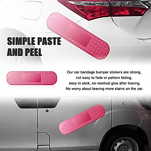 Kewucn Large Funny Bandage Vinyl Decal, 24" x 6.3" Vehicle Giant Band Aid Bandage Dent Bump Cover, Dent and Scratch Cover Sticker, Bandage Bumper Sticker for Car Truck SUV RV Boat Window (Large-Red)
