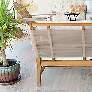 Alveare Home Amalfi Teak 57 Sofa Love Seats, Natural