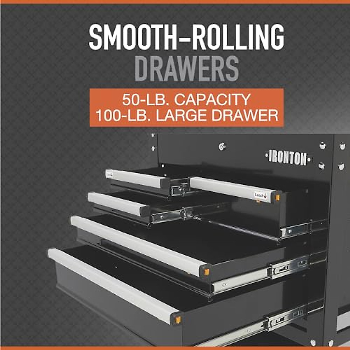 Ironton 30in. 5-Drawer Mechanic's Tool Cart - 33-7/8in.L x 17-5/8in.W x 39-1/8in.H, 700-Lb. Capacity