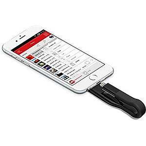 Emtec iCobra iPhone Flash Drive 128GB 3 in 1 Black, Dual Connector USB 3.0 and Lightning with Charging, External Memory Expansion, for iPhone, iPad, iPod (ECMMD128GT503V2B)