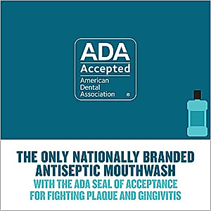 Listerine Ultraclean Oral Care Antiseptic Mouthwash, Everfresh Technology to Help Fight Bad Breath, Gingivitis, Plaque & Tartar, ADA-Accepted Tartar Control Oral Rinse, Arctic Mint, 1 L