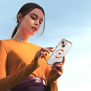 Rxuiael Magnetic Case for iPhone 13 Case for Women Girls Female [Compatible with MagSafe] Soft Luxury Love iPhone 13 Phone Case [ Four Raised Bumper Shockproof] 13 Cove White