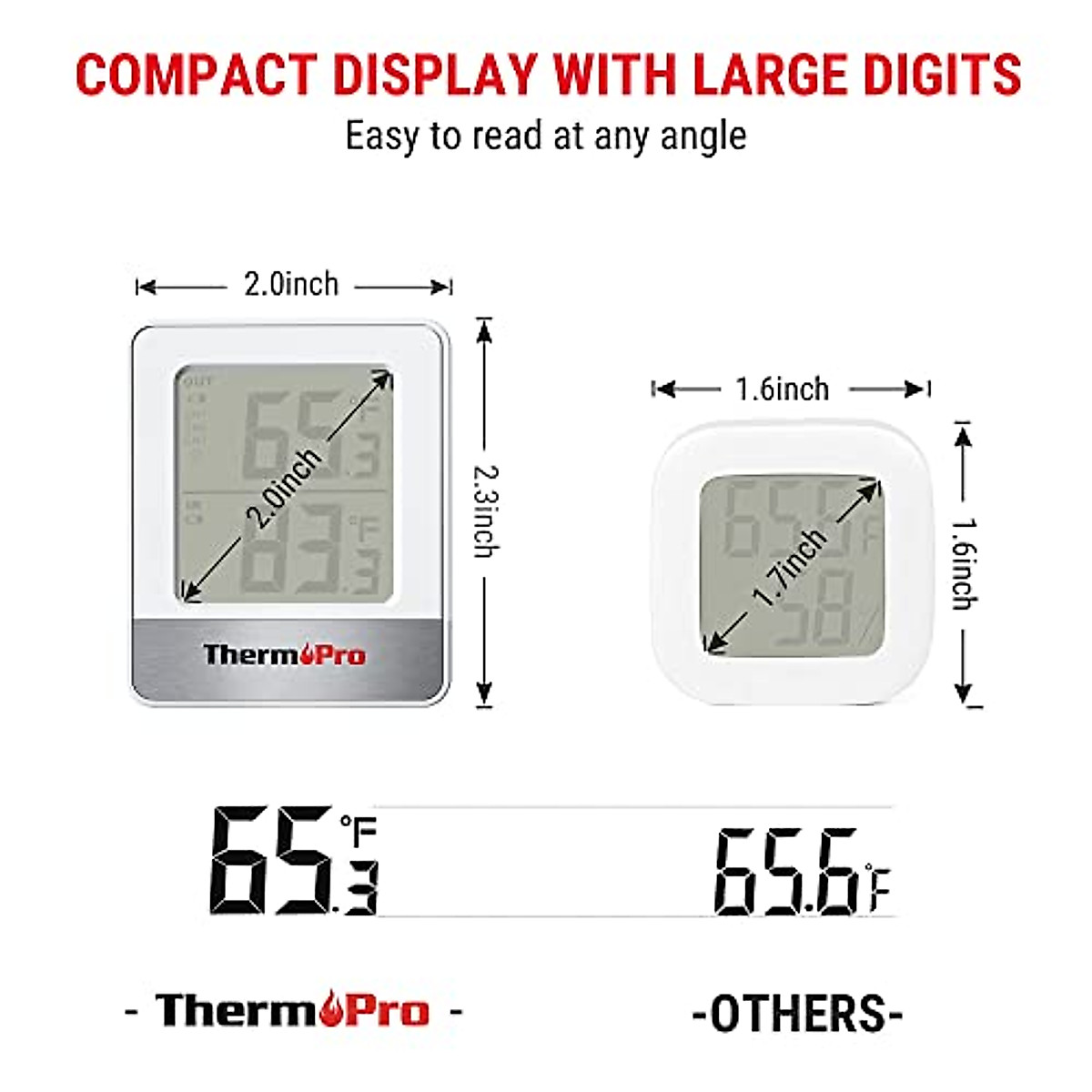 ThermoPro Indoor Outdoor Thermometer Wireless TP200B, Thermometer indoor outdoor with Temperature Sensor Up to 500FT, Outdoor Thermometers for Patio Garden Cellar Home Room