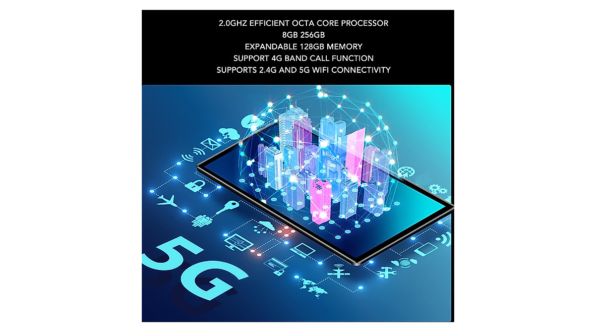 Luqeeg 10.1 Inch 4G Tablet with Keyboard | FHD Screen & Fast Charging