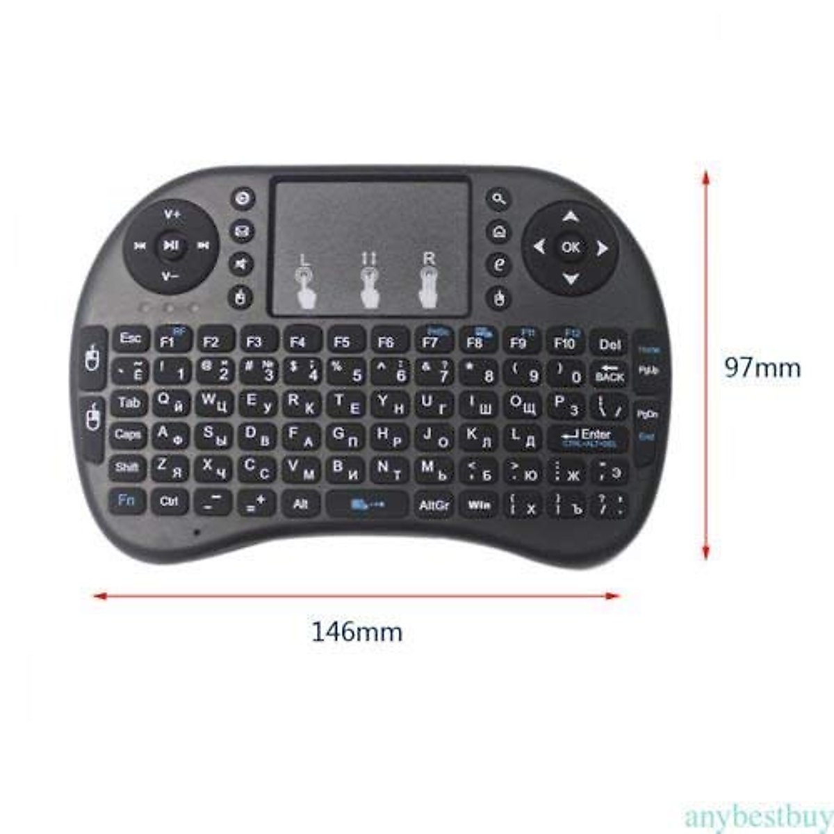 BFTECH 2.4GHz Mini Wireless Keyboard with Touchpad Mouse,Handheld Remote,Pi 2/3,KODI Android TV Box, HTPC/IPTV, Windows 7 8 10