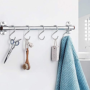 100 Pack 2.75 Inch S Hooks Stainless Steel S Shaped Hooks Heavy Duty S Hooks for Hanging Pans and Pots, Coffee Cups, Clothes, Plant, Silver