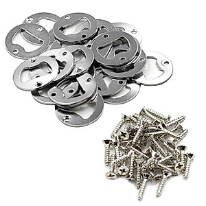 Biaungdo 20PCS 40mm Wall Mounted Bottle Opener Round Bottle Opener Inset with Screws for Beer Cap Coke Bottle