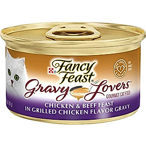 Fancy Feast Gravy Lovers Bundle, 2 Turkey, 2 Ocean Whitefish, 2 Salmon & Sole, 2 Beef, 2 Salmon Feast , & 2 Chicken & Beef. Each can is Total of 12 cans and Mouse Toy., 3 Ounce (Pack of 12)