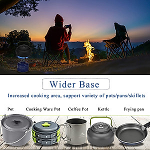 Caudblor Portable Camping Stove Burner, Small Backpacking Stoves with Butane Adapter, Lightweight Hiking Stove with Carrying Case, Little Propane Camp Stove for Travel