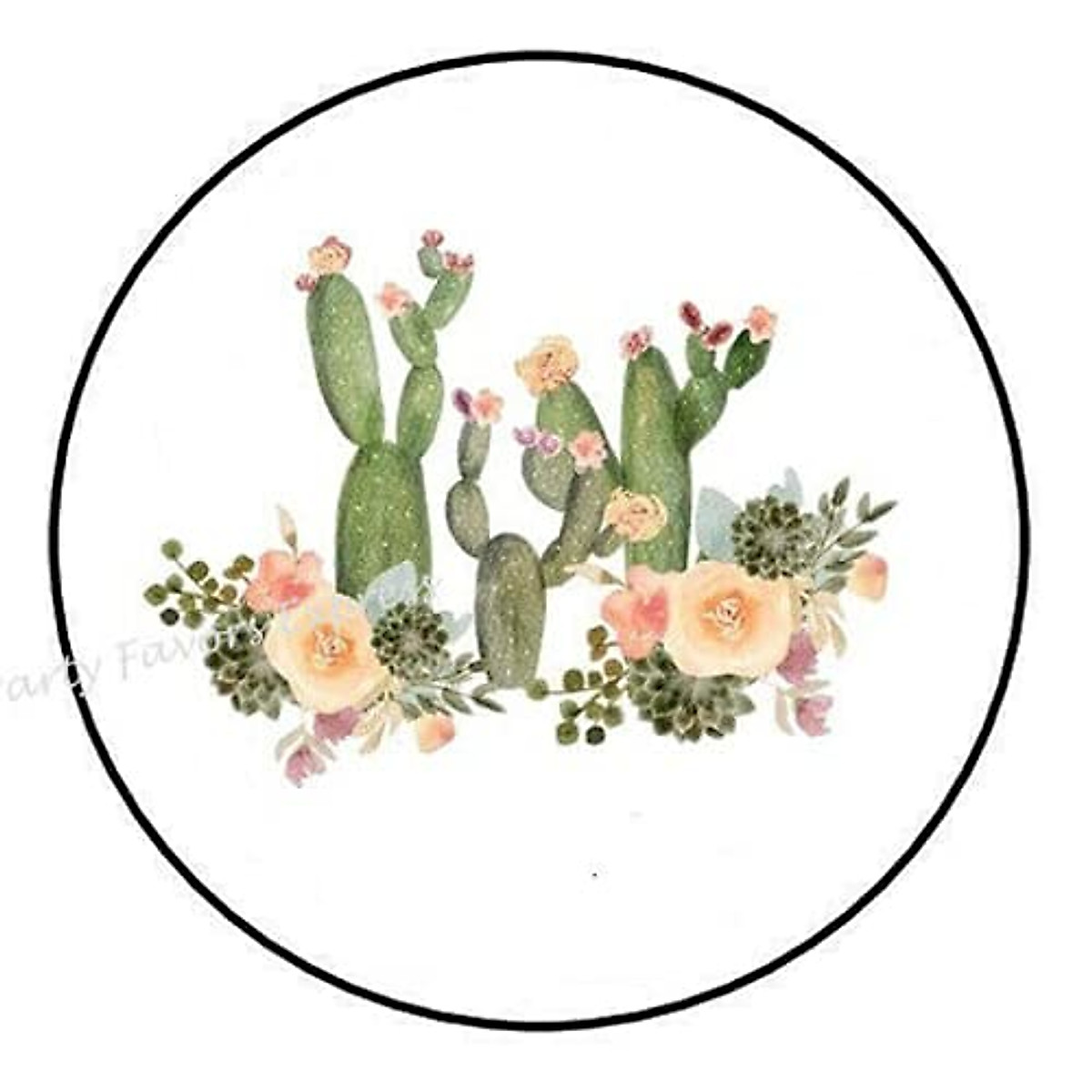 1.5" Inch Cactus Flowers Stickers - Cactus Stickers - Cactus Envelope Stickers Seals Labels - #AA61RK (90 Pcs)