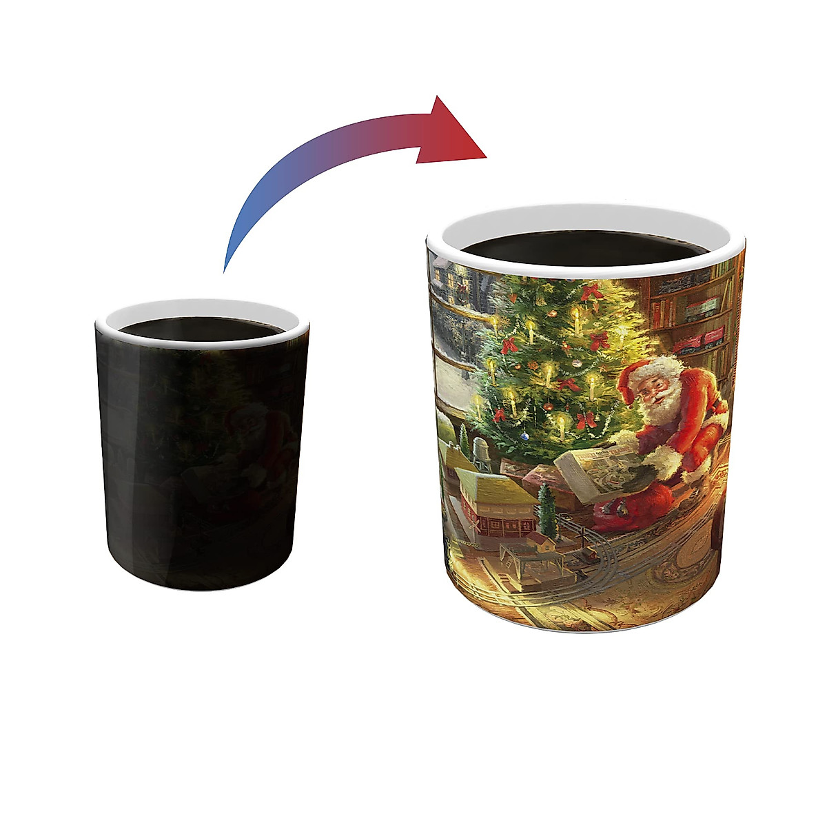 Morphing Mugs Thomas Kinkade Studios – Lionel – Santa’s Special Delivery – Trainset – Toys – One 11 oz Color Changing Ceramic Mug – Image Revealed When HOT Liquid Is Added!