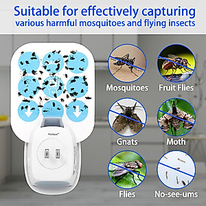 2 Pack Fly Insect Trap Plug & Mosquito Killer with Night Light & UV Attractant - Indoor Fruit Fly Traps for Gnat Moth- Fly Catcher Perfect for Home & Office,White ﻿DYT-M7