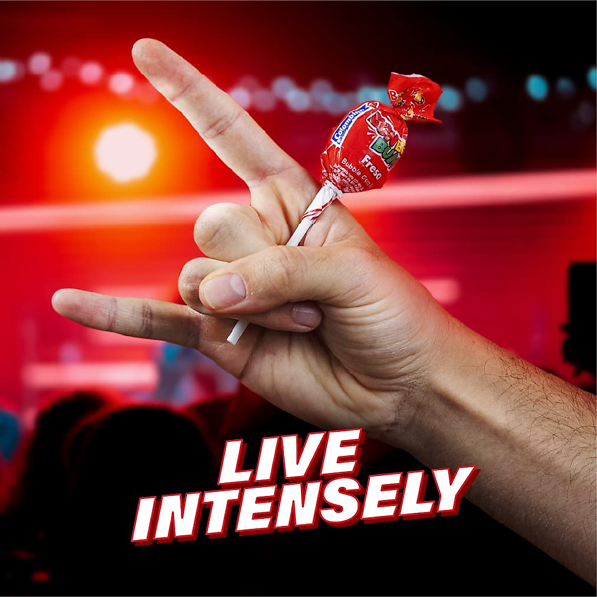 Colombina Bon Bon Bum Classic Lollipops w/Bubble Gum Center, Strawberry Flavor, Individually Wrapped, Ideal for Party Favors and Gifts, 1 Pack (10 Count)