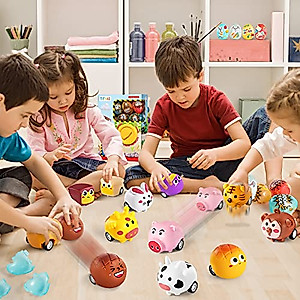 Toddler Chicken Easter Eggs Toys,Cars Advent Calendar for Kids, Animal Stocking Stuffer Toy Cars with Animals Vehicles Set, Play Race Cars and Trucks Perfect for Toddler, Boys and Girls