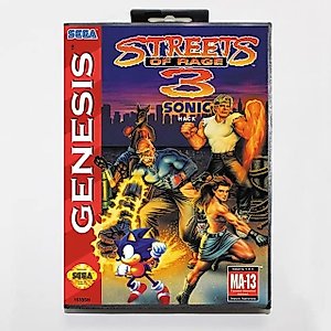 Streets Of Rage 3 Sonic Version NTSC-USA 16 bit MD Game Card With Retail Box Genesis-US BOX