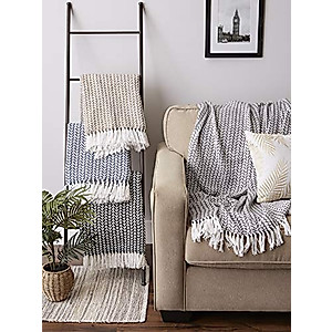 DII Arrowhead Woven Throw, 50x60 with 3" Fringe, Black, 1 Piece