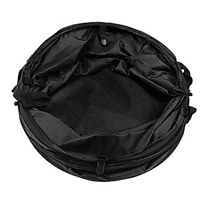 Trash Can, 24 Gallon Reusable Outdoor Portable Up Trash Can Camping Trash Can, Locking Design Foldable Waterproof Garbage Can for Parties Camping Recycling (Black)