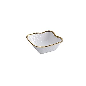 Pampa Bay Golden Salerno Porcelain Medium Square Salad Bowl