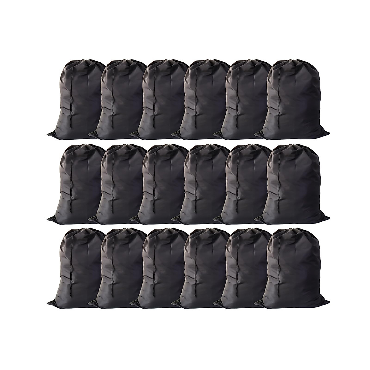 YETHAN Extra Large Laundry Bag 18 Pack, Travel Laundry Bags with Drawstring Closure, 30"x40", for college, dorm, apartment dwellers (18Pcs Black)